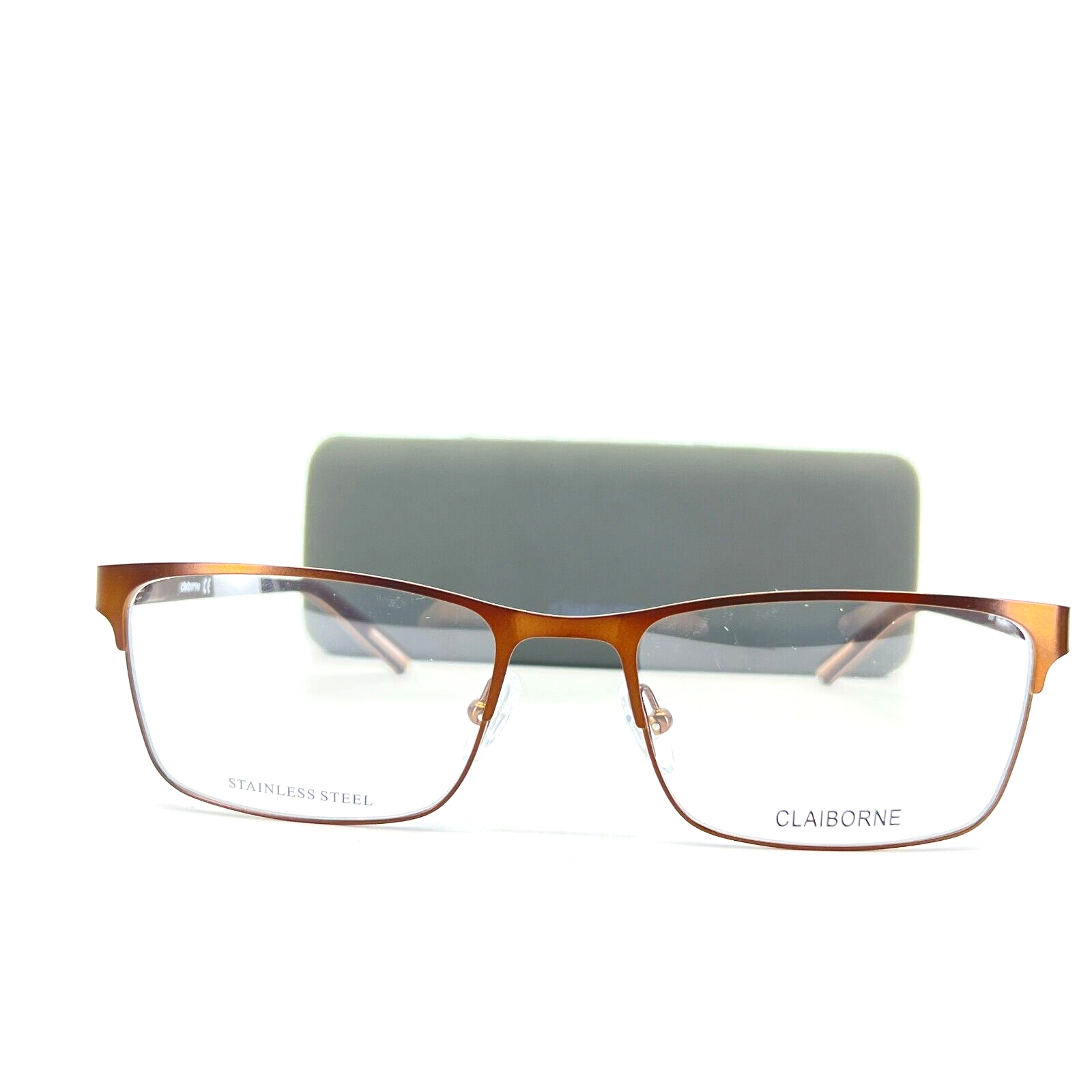 Claiborne Eyeglasses CB257 YZ4 Brown Full Rim Rectangle Mens Frame 54 ...