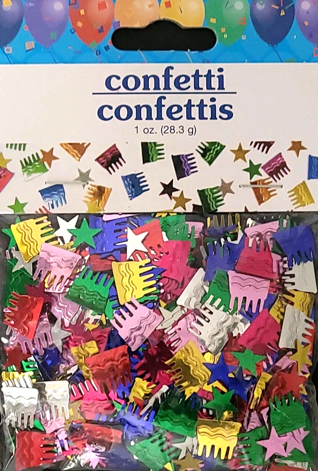 Metallic Bright Birthday Cake Confetti 1 oz Foil Happy Birthday Cake ...