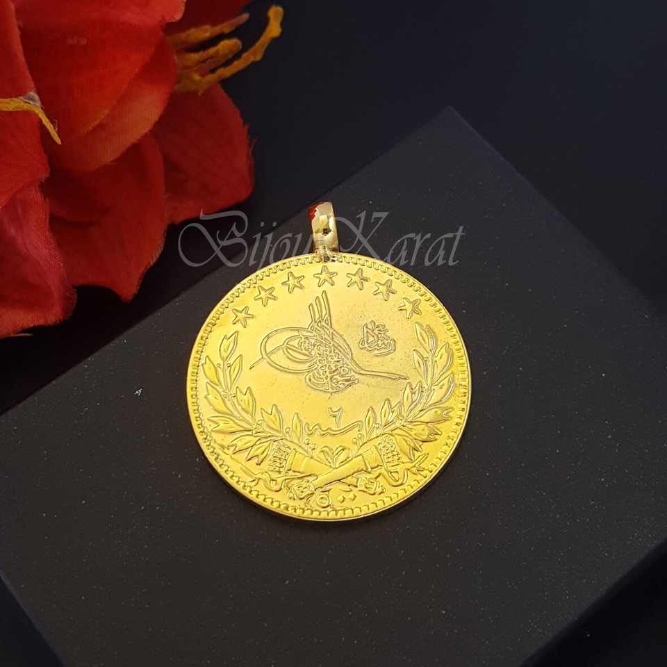 Resat Altin Tugra Gold Coin Chain 22 Carat Gold Plated Ottoman | eBay