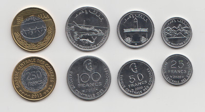 COMOROS: Set of Coins 25F, 50F, 100F and 250 Francs 2020 -2013, MINT | eBay