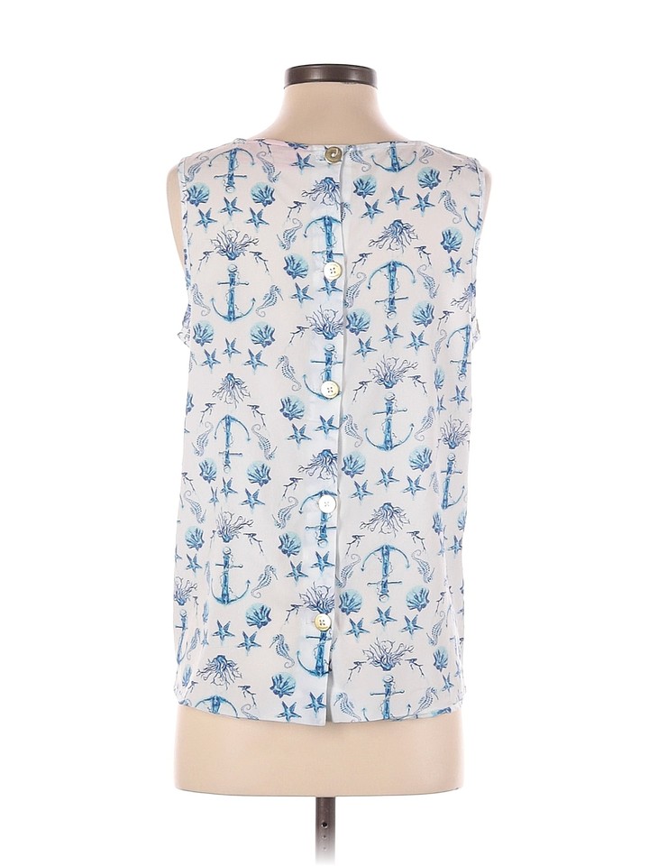 Macbeth Collection by Margaret Josephs Women White Sleeveless Blouse S ...