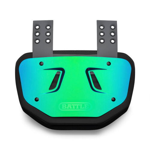 Battle Sports Blue Green "Prism" Chrome Football Back Plate - Adult ...