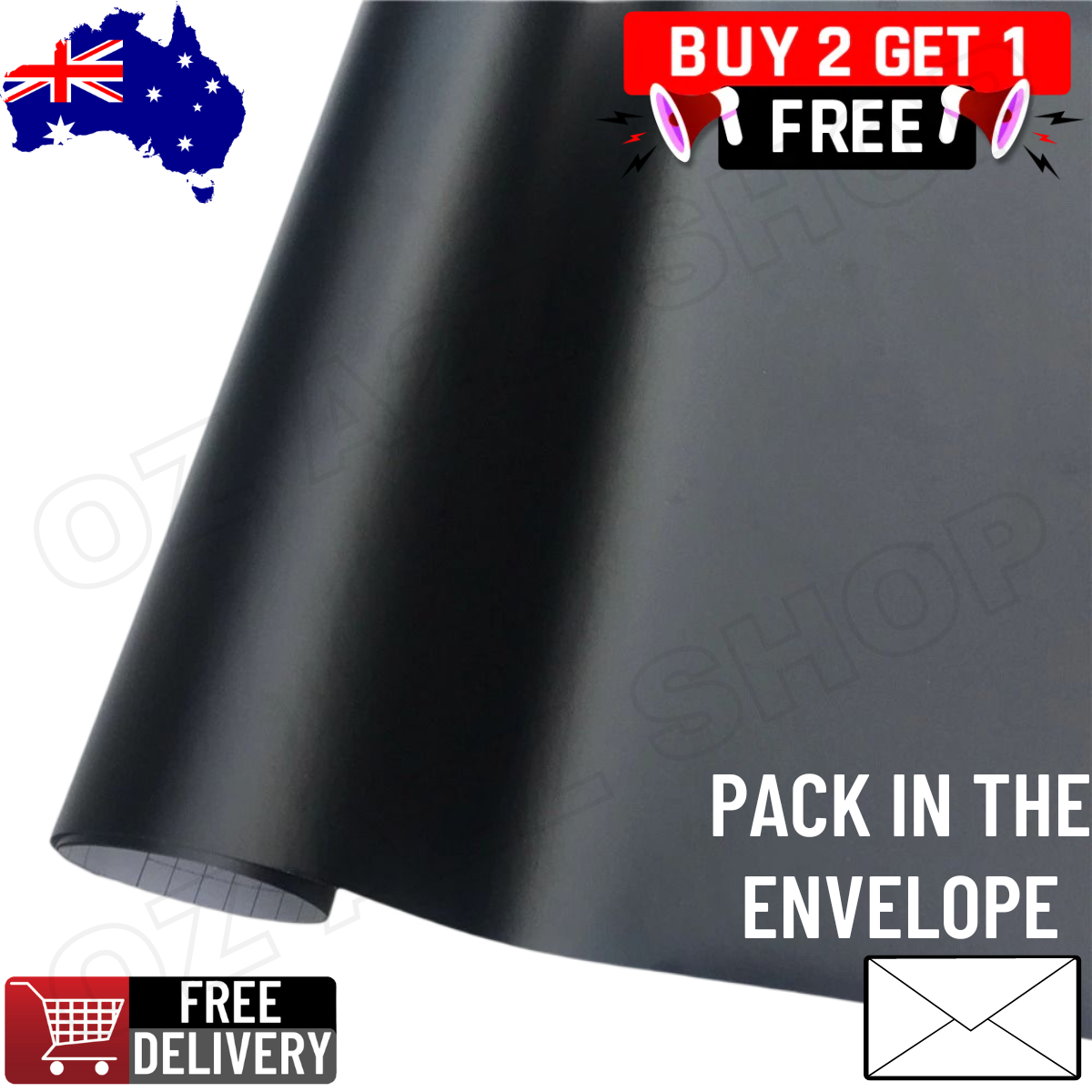 Matt Matte Satin Black Car Vinyl Wrap Film Roll Sticker Decals Air ...