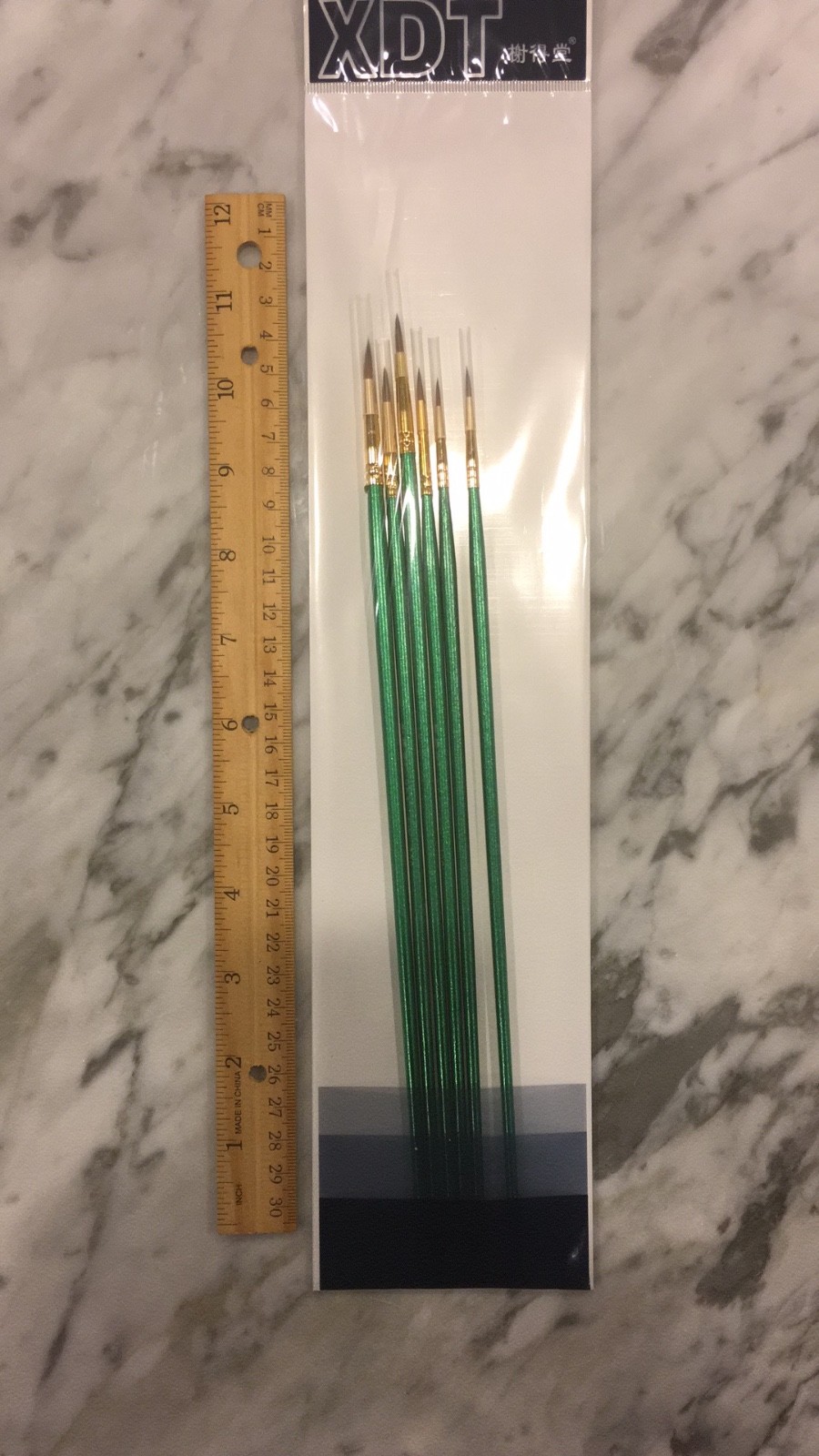 XDT#300-1 Pin Point Art Brush 6Pc #5/0#3/0#0#1#2#3 Nylon Acrylic Oil ...