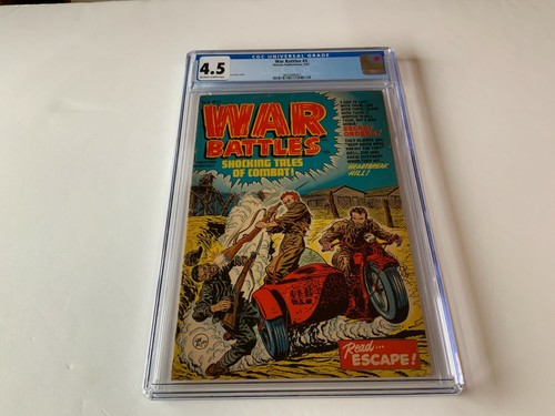 WAR BATTLES 3 CGC 4.5 PRE CODE WAR MOTORCYCLE ESCAPE COVER HARVEY ...