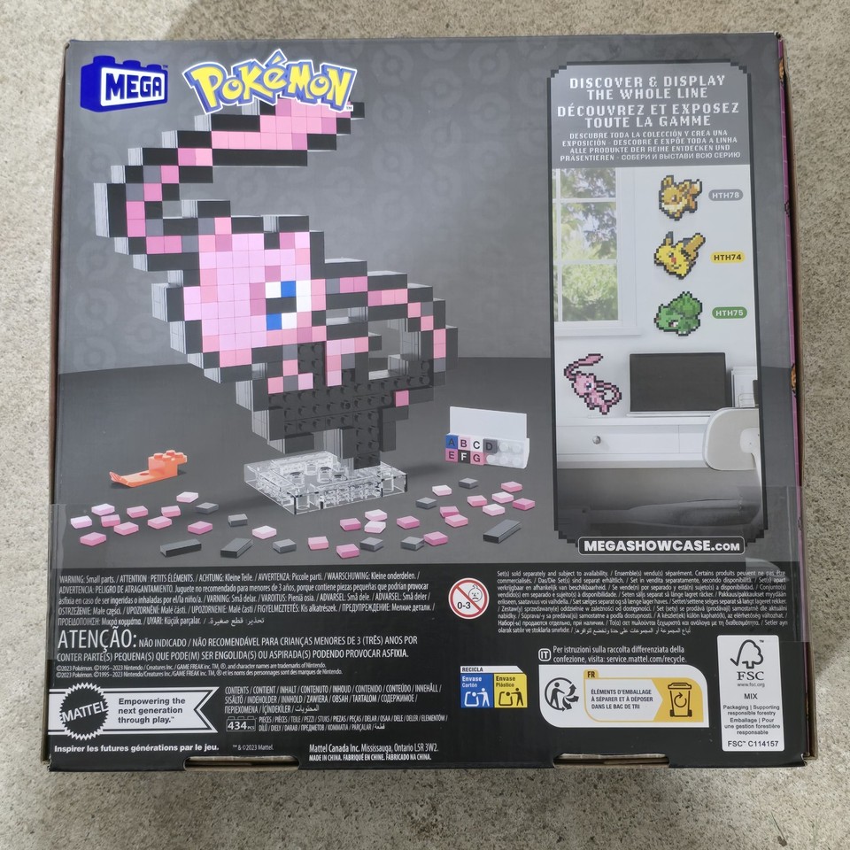 Mega Bloks - Pokemon Mew, Pixel Art, 434 Piece Building Toy Set [New ...