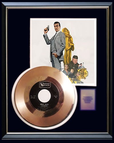 GOLDFINGER MOVIE 007 SHIRLEY BASSEY GOLD RECORD FRAME JAMES BOND 45 RPM ...