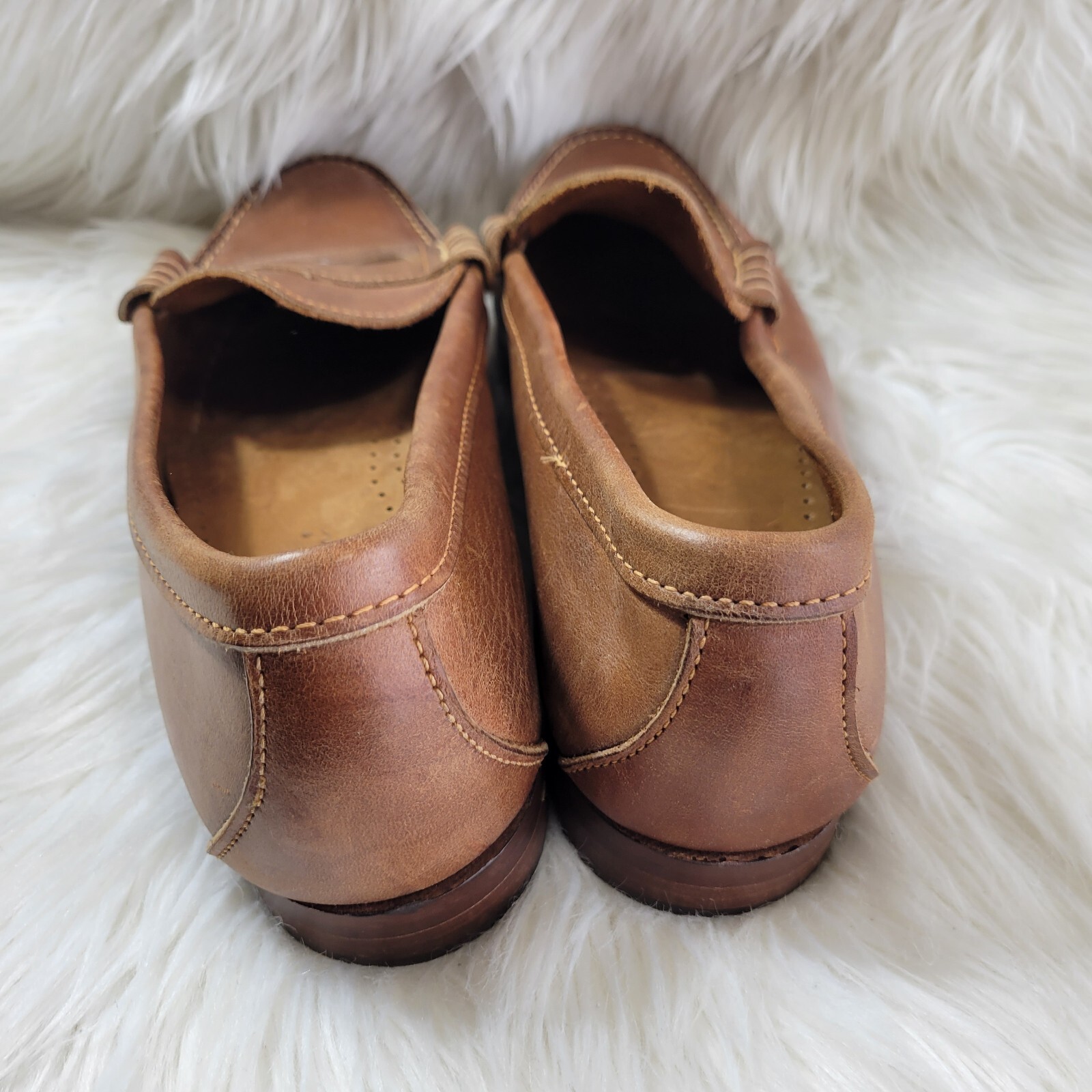 Vintage Eddie Bauer Brown Penny Loafer Slip On Dress Shoes Mens Size 9. ...