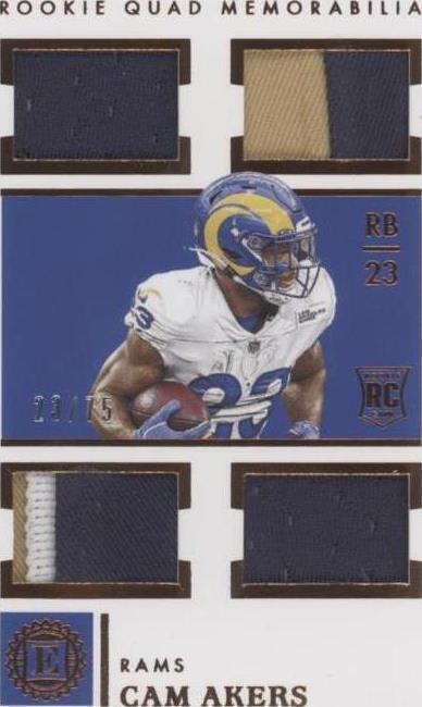2020 Panini Encased - Rookie Quad Memorabilia Cam Akers #RQ-18 /75 (MEM ...