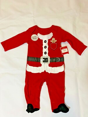 Holiday Time Red Santa Suit Infant Baby Sleeper NB-6/9 M NWT | eBay