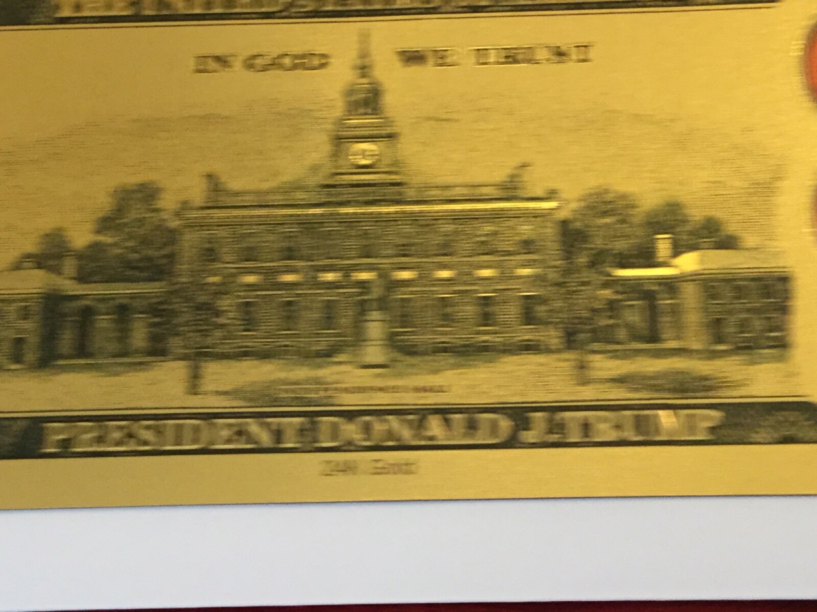 Donald Trump Authentic 24kt Gold Plated Commemorative $100 Bank Note | eBay