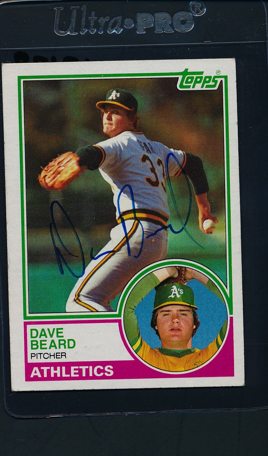 1983 Topps #102 Dave Beard A's Signed Auto *13178 | eBay