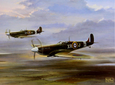 A3 Size - Spitfires By Barry Price POPULAR GIFT / WALL DECOR ART PRINT ...