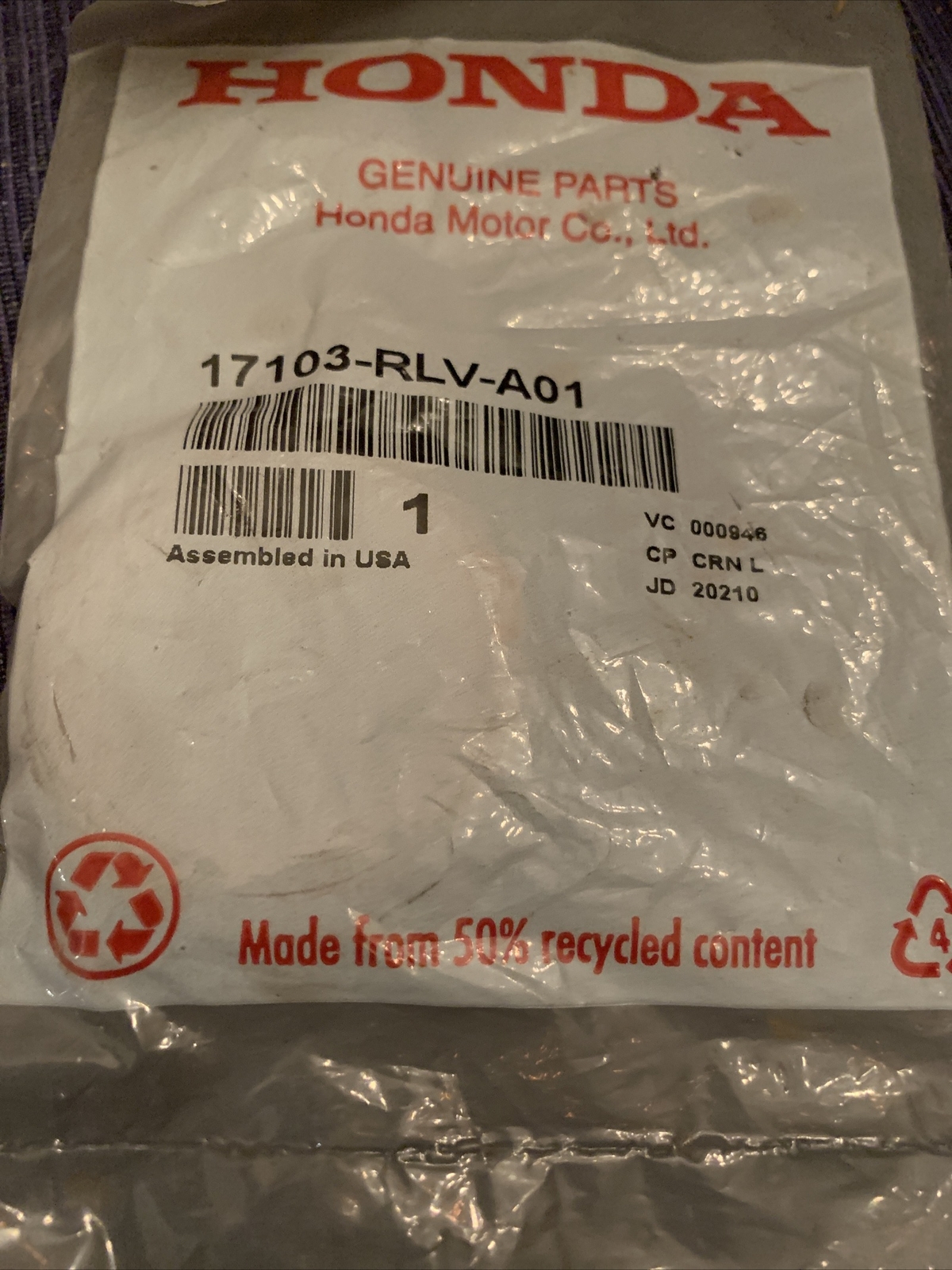 Honda 17103RLVA01 for sale online | eBay
