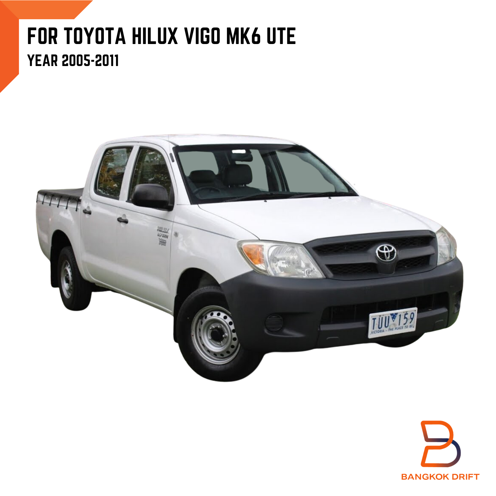 1CO Silver Slim Fender Flares Wheel Arches For Toyota Hilux Ute MK6 ...