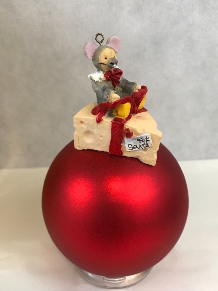 Muffy Vander Bear MUFFY MOUSE Red Satin Glass Ball Ornament Collectible ...