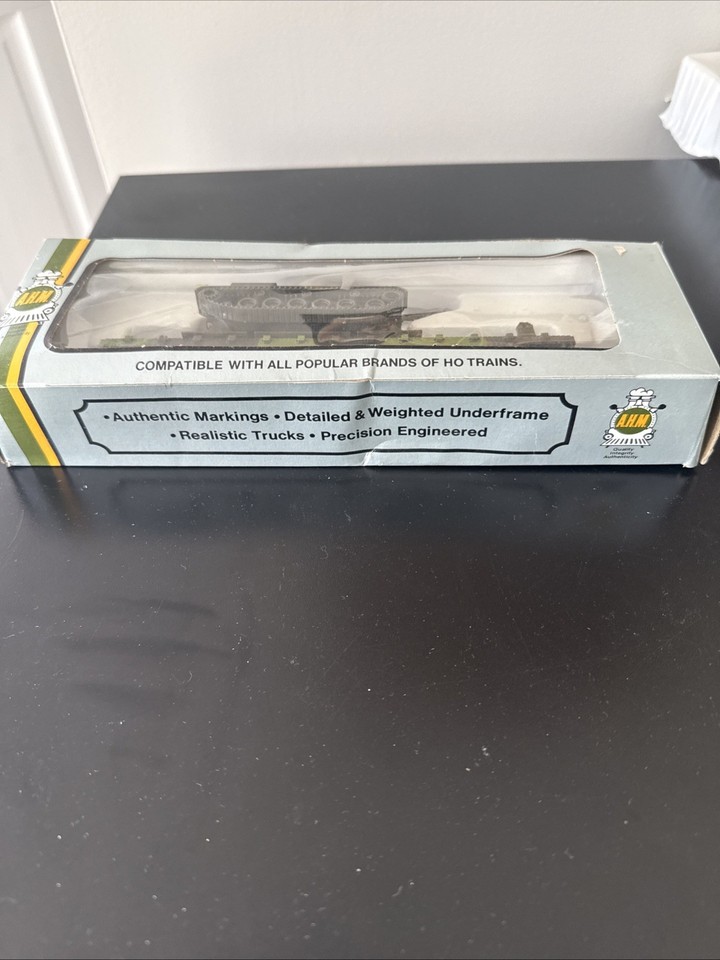 AHM US Army Tank Freight Car HO RR Railroad Train Hobby A.H.M. Military ...