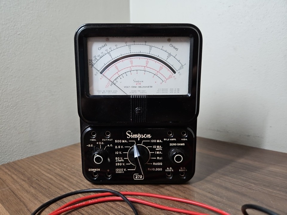 Simpson Model 270 Volt-Ohm-Milliammeter Meter With Leads | eBay