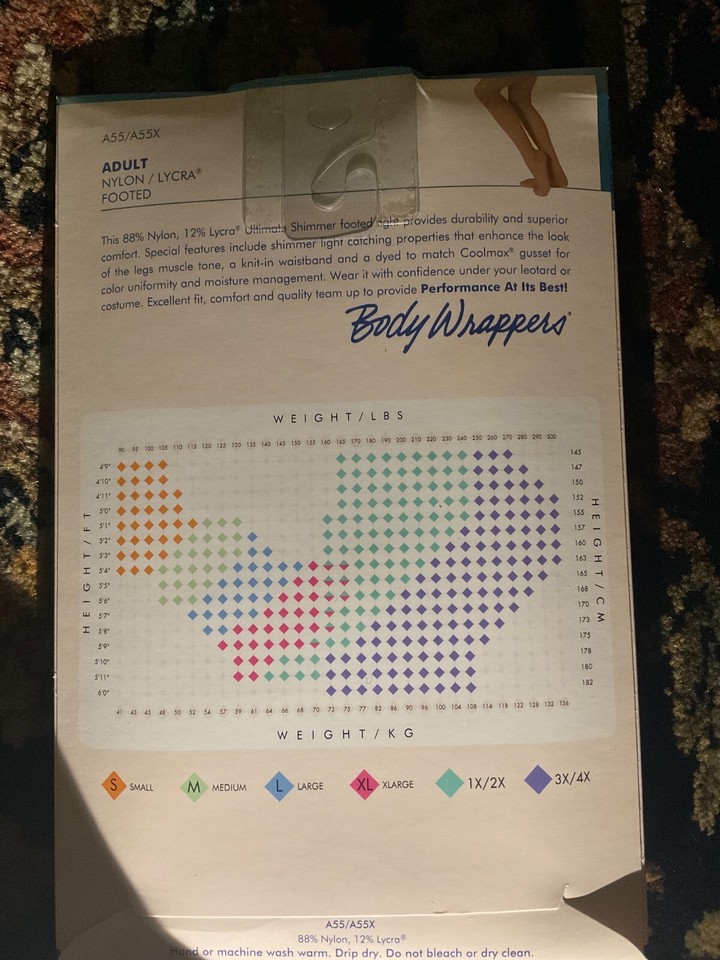 Body Wrapper Ultimate Shimmer Tights | eBay