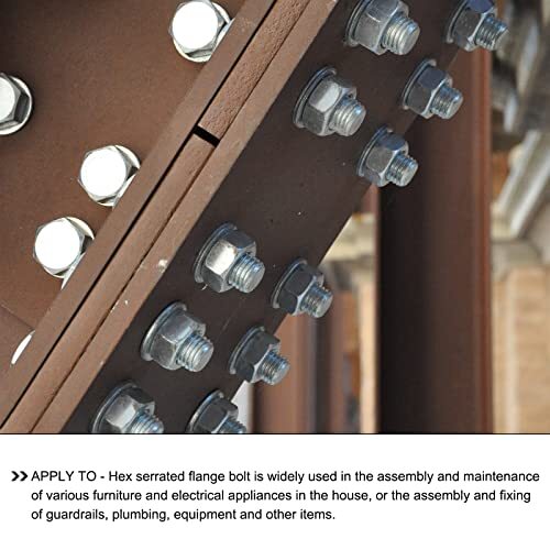 Flanged Hex Head Bolts m7x17mm 4pcs Left Hand Hexagon Bolt Reverse ...