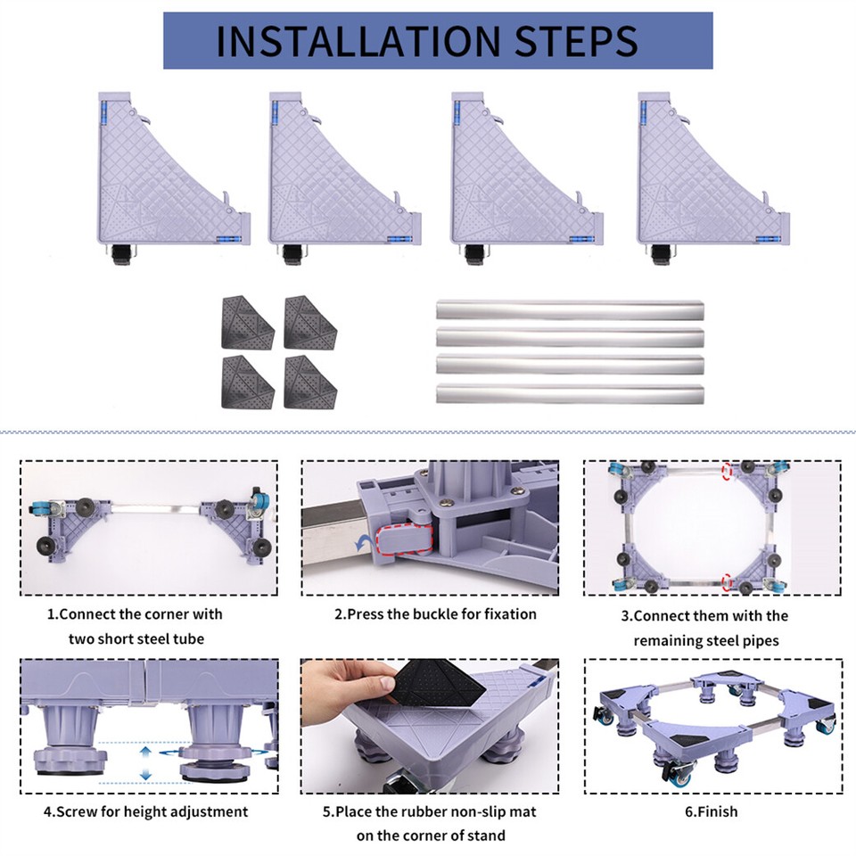 Universal Washing Machine Stand Appliance Roller Wheels Trolley Heavy ...