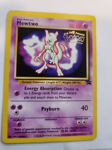 Mewtwo Black Star 3 Promo Pokemon Card Base WOTC | eBay