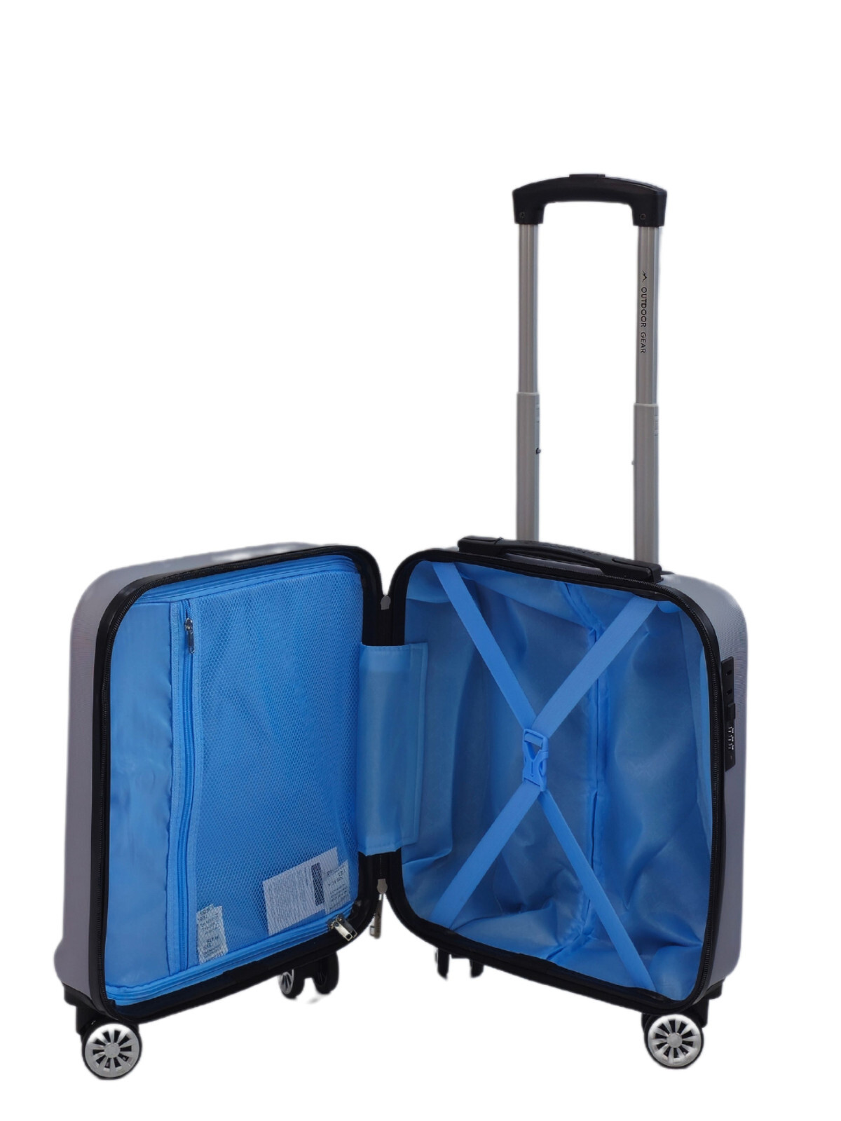 Hard Shell Silver Classic Suitcase Set ABS Cabin Luggage Case Holiday ...