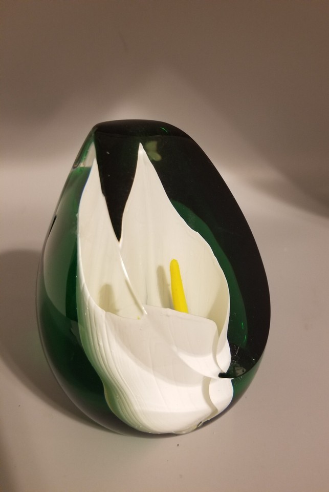 Rare Caithness Edinburg Scotland Limited Edition Calla Lily Paperweight ...
