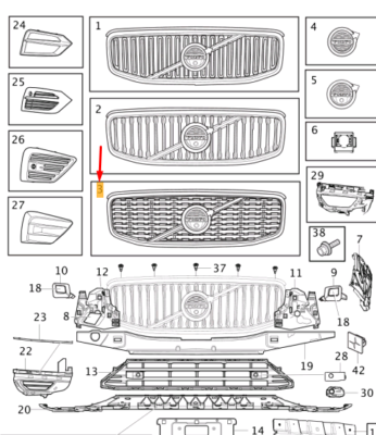 VOLVO XC60 MK2 Radiator Grille 32386050 NEW GENUINE | eBay