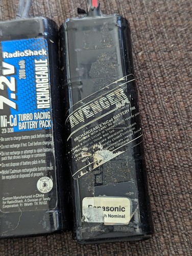 Lot of 5 7.2V Ni-CAD RC battery packs Radio Shack Enercell turbo racing ...