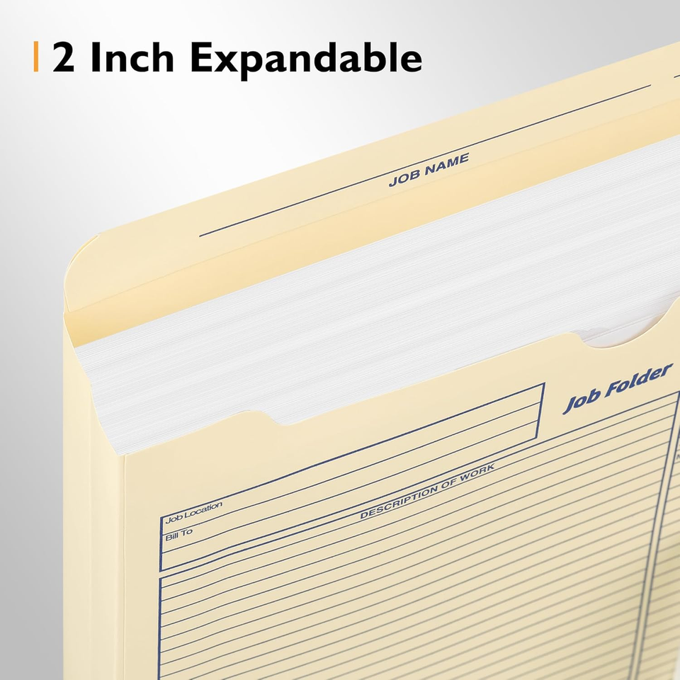 Manila File Jacket,10X12 Inches Job Folders File Jackets,2 Inch ...