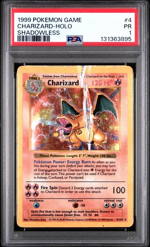 1999 POKEMON BASE SET SHADOWLESS #4 CHARIZARD-HOLO PSA 1 | eBay