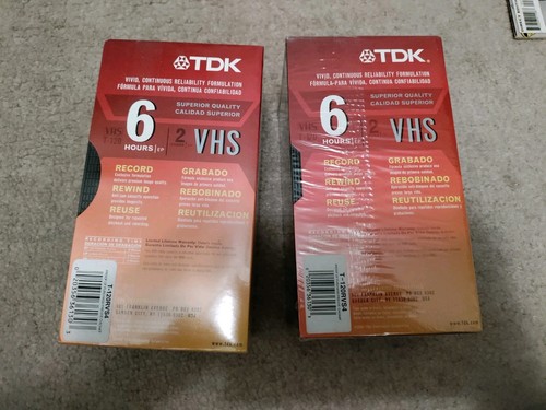 2 Packs Of 4 Pack Of TDK Superior Quality Blank VHS Tapes NEW Sealed VCR 6 Hour | eBay
