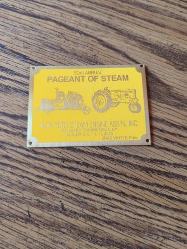 Vintage Pageant Of Steam Canandaigua NY Engine Assoc. Inc 2012 Brass ...