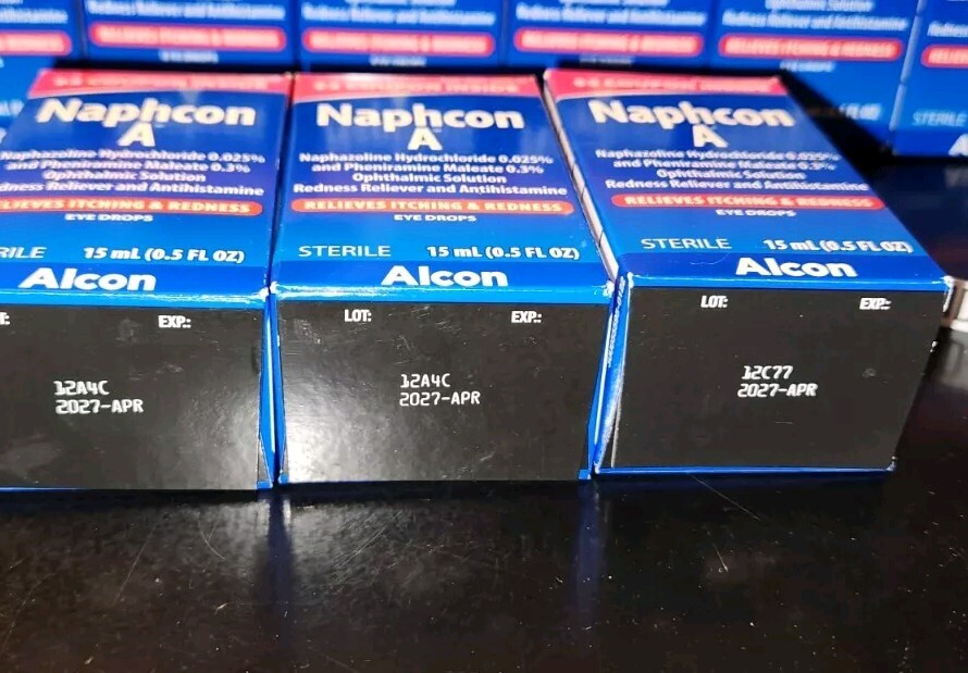 EXP 04/2027! 3 Box Lot NAPHCON A Eye Allergy Relief Drops 15mL (0.5 oz ...