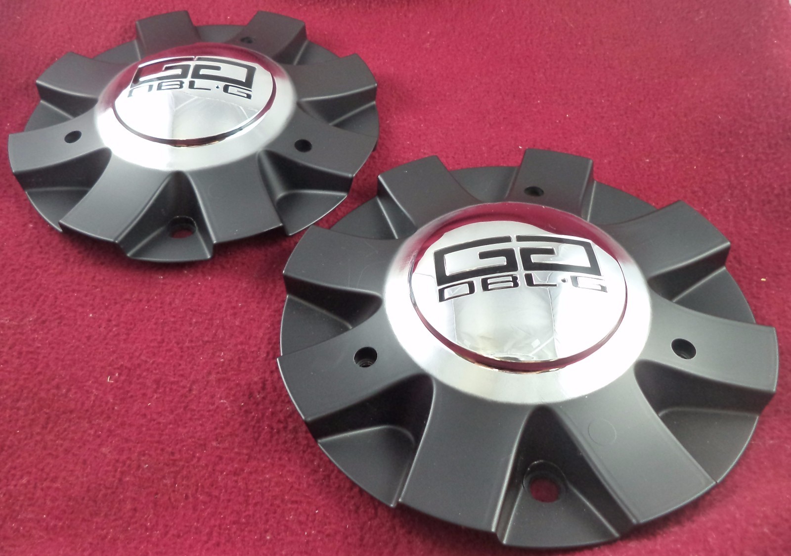 Double G Wheels Flat Black Custom Wheel Center Caps Set of 2 # 124L583 ...