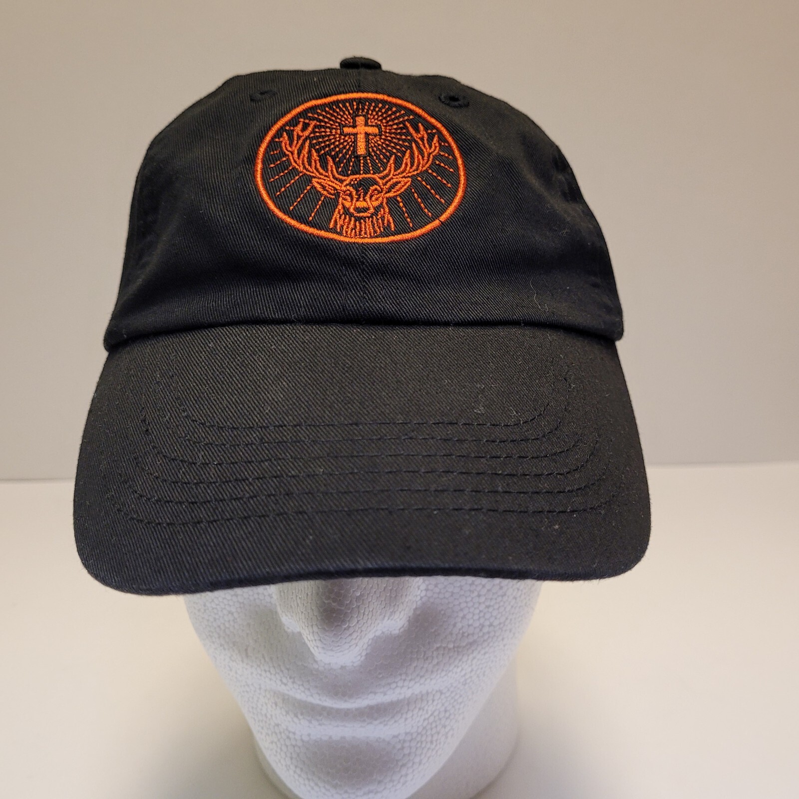Jagermeister Black Strapback W/ Buckle Slide Cap Orange Stag Logo Hat ...