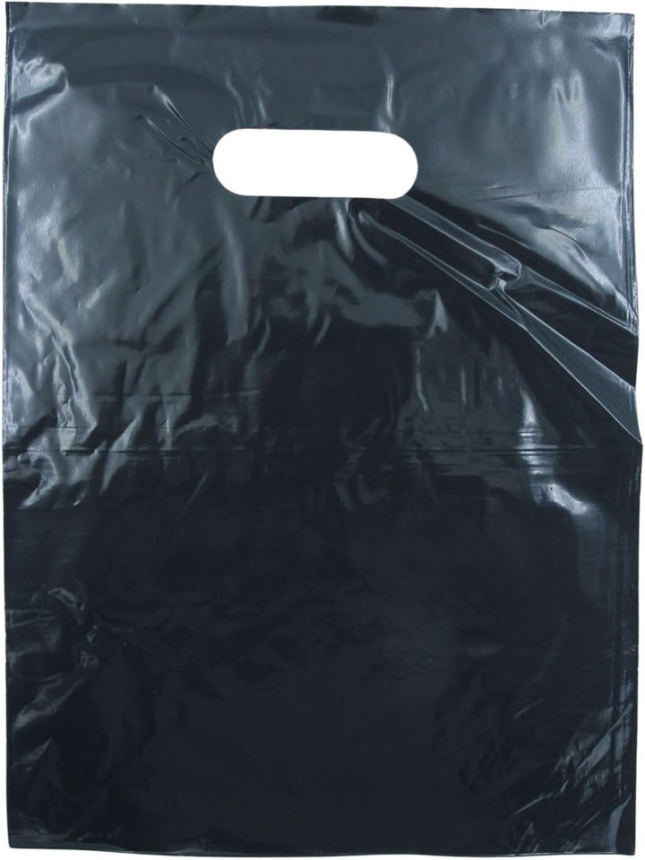 9" x 12" Plastic Bags 1000 Black Shopping Gift Merchandise Small ...