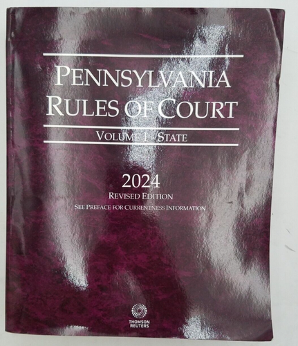 Pennsylvania Rules of Court - State 2024 revised ed. (Vol. I ONLY) | eBay