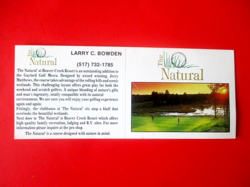 vtg - Golf Scorecard - THE NATURAL GOLF COURSE gc - Mini Miniature ...
