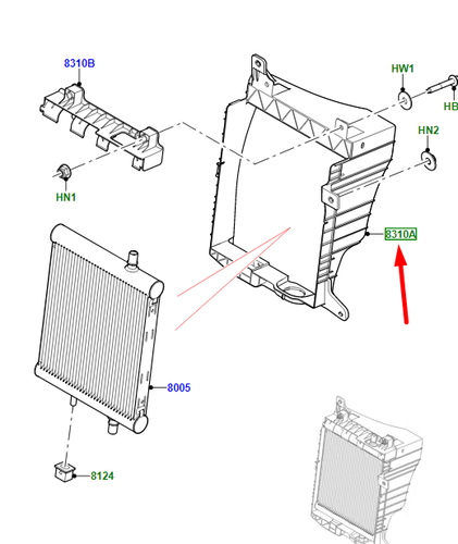 Déflecteur d'air de radiateur LAND ROVER DEFENDER L663 LR128286 NEUF ...