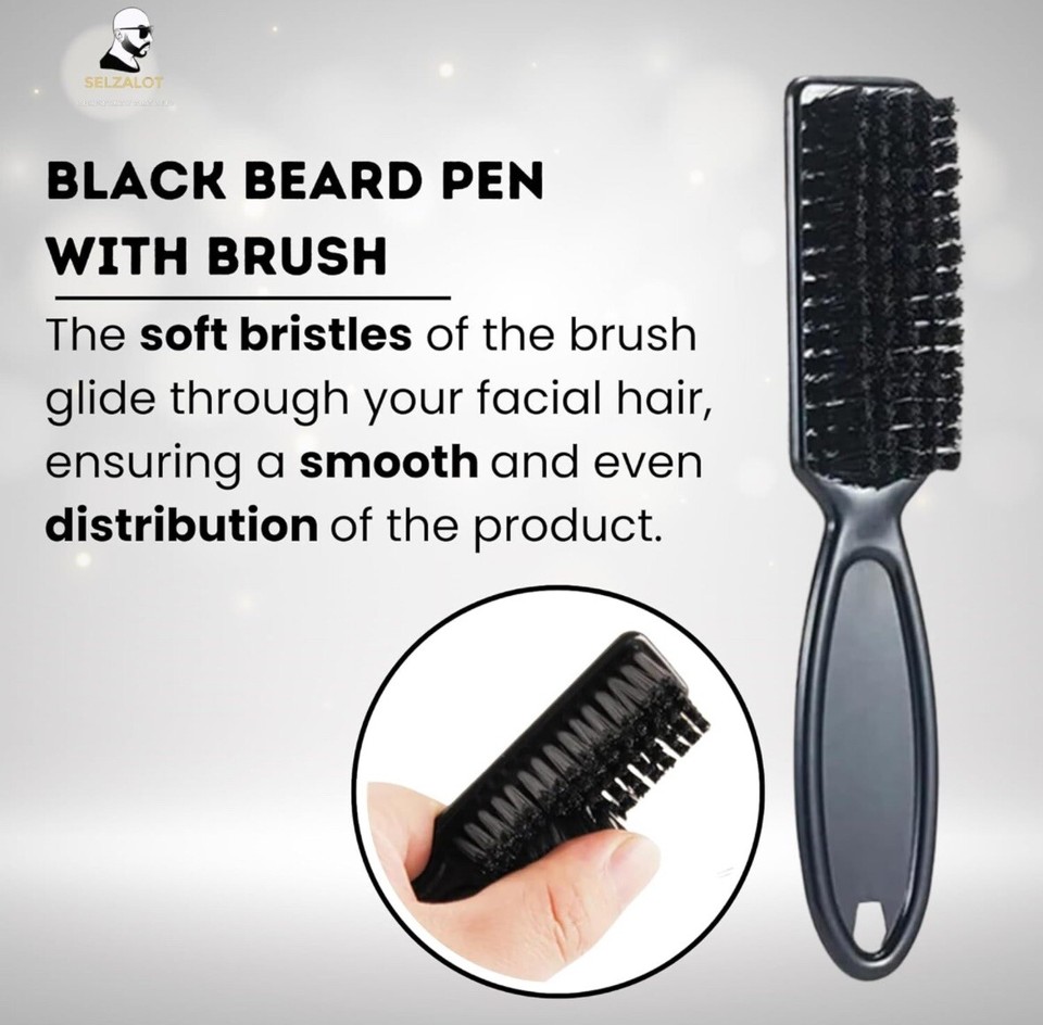 Beard Filler Pen kit Black Beard Pen with Brush Waterproof and Sweat ...