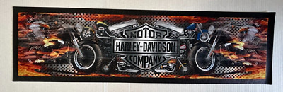 HARLEY DAVIDSON RUBBER BACKED BAR MAT RUNNER PERFECT FOR BAR MAN CAVE ...