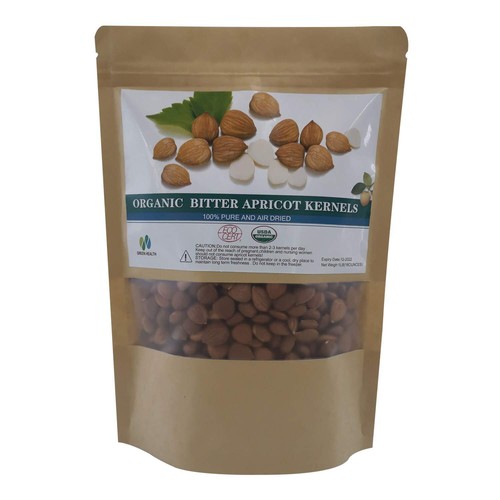 Natural Raw Bitter Apricot Kernels 16oz, Organic USDA Certified Bitter ...