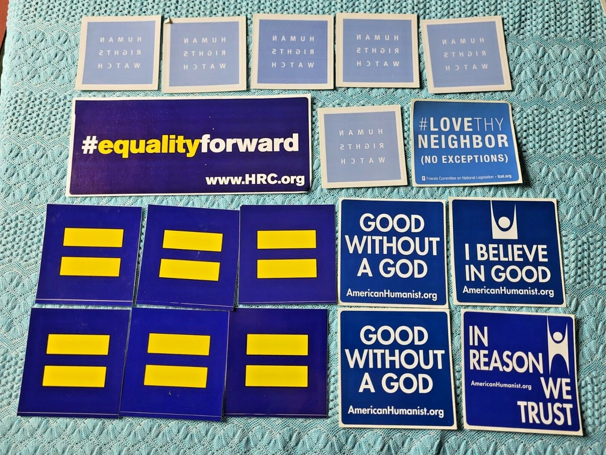 Equality Sticker Yellow On Blue