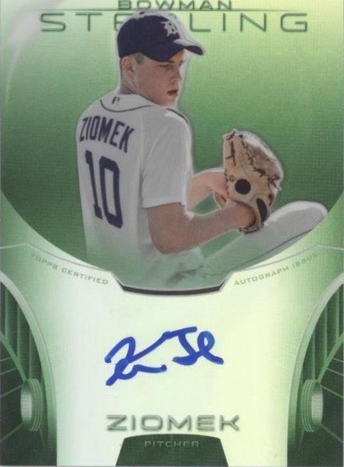 2013 Bowman Sterling - Prospect Autographs Kevin Ziomek #BSAP-KZ Green ...