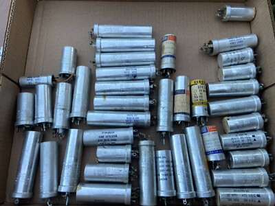 Big Lot of 39 Vintage Can Capacitors 1950s-1970s All 1" Skinny Sprague ...