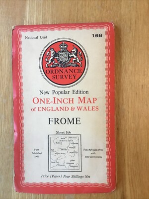 1946 Ordnance Survey One Inch Popular Edition Map 166 Frome (incl ...