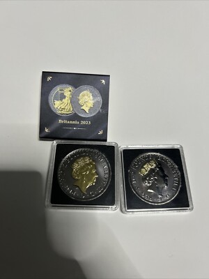 2022&2023 Great Britain .999 Silver Black Ruthenium Gold Enhanced ...