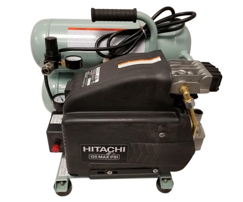 Hitachi 4 Gallon Portable Electric Twin Stack Air Compressor 135PSI Max ...